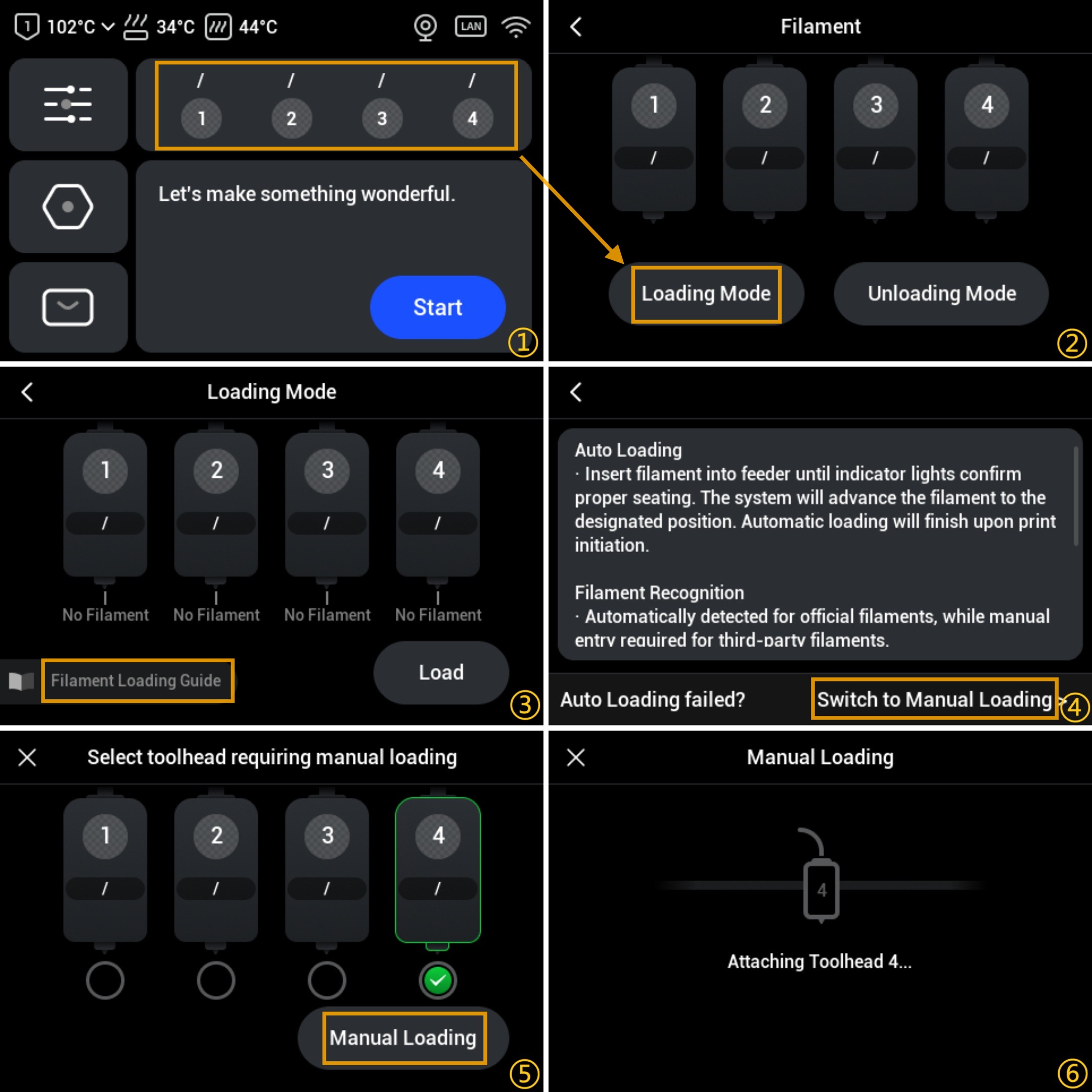Manual Loading | Snapmaker Wiki